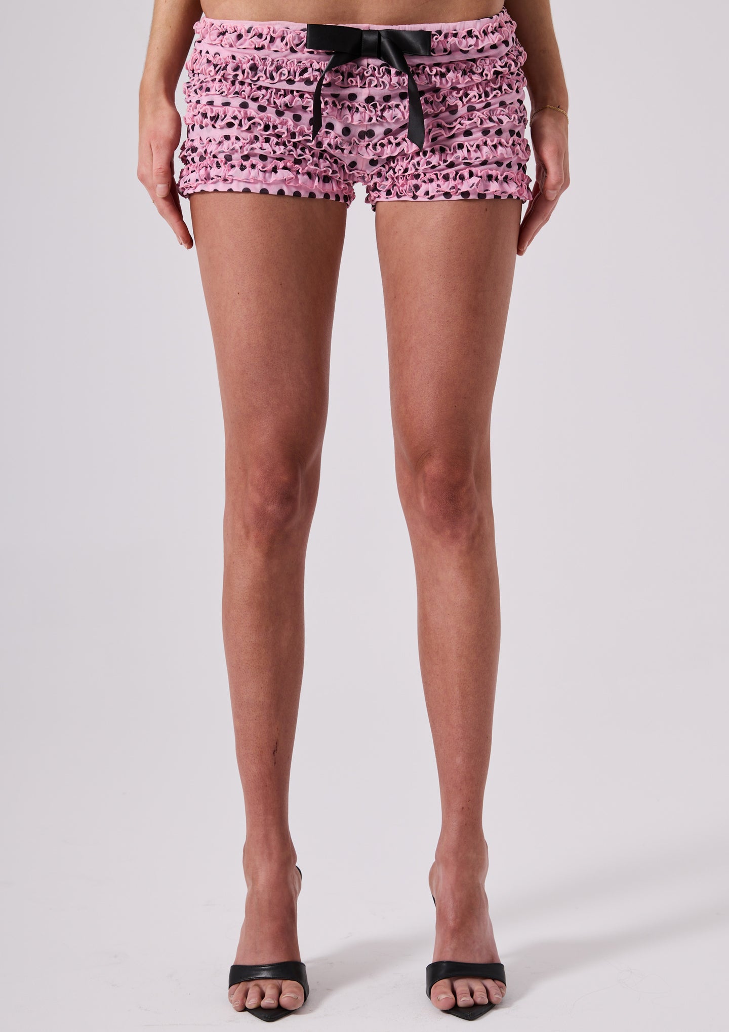 AMELIA RUFFLE SHORT - PINK POLKA – Bye Bambi
