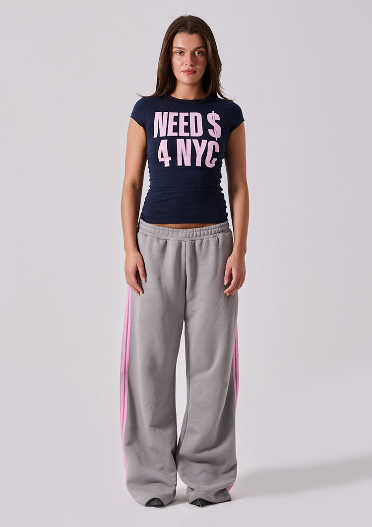 LOLA STRIPE TRACK PANT - GREY – Bye Bambi