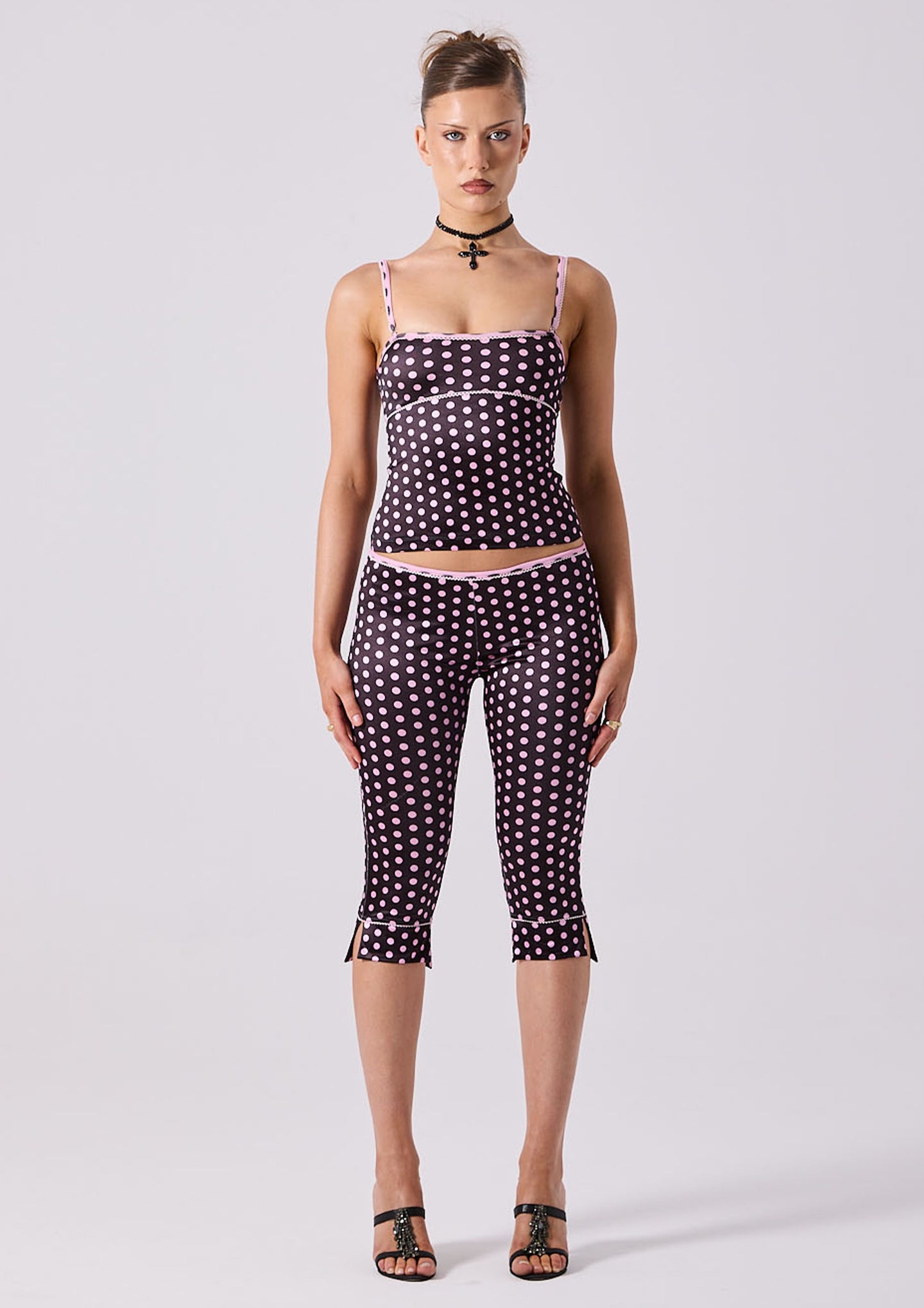 NINA TANK - BLACK POLKA – Bye Bambi