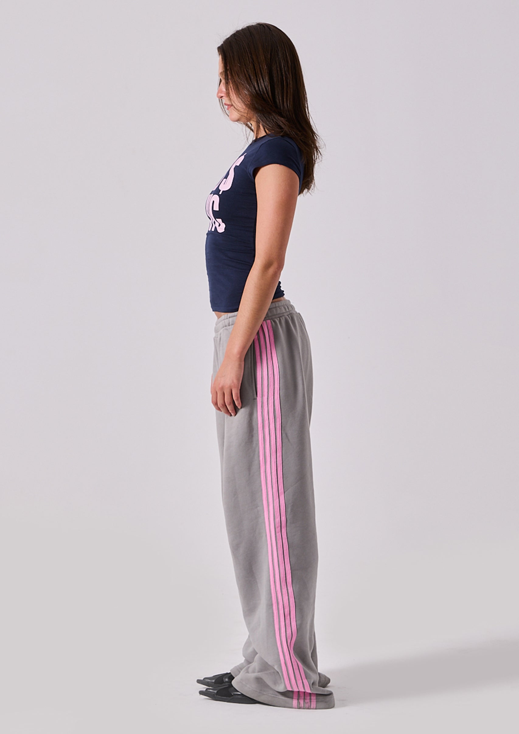 LOLA STRIPE TRACK PANT - GREY – Bye Bambi